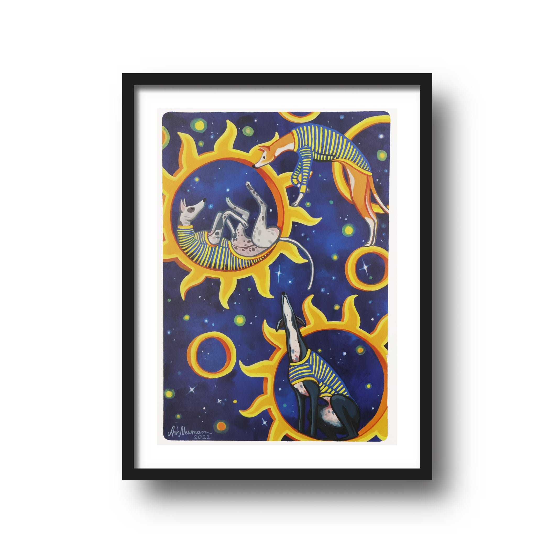 Ash Newman Galgos Del Sol A4 Print – Hound-Tees®