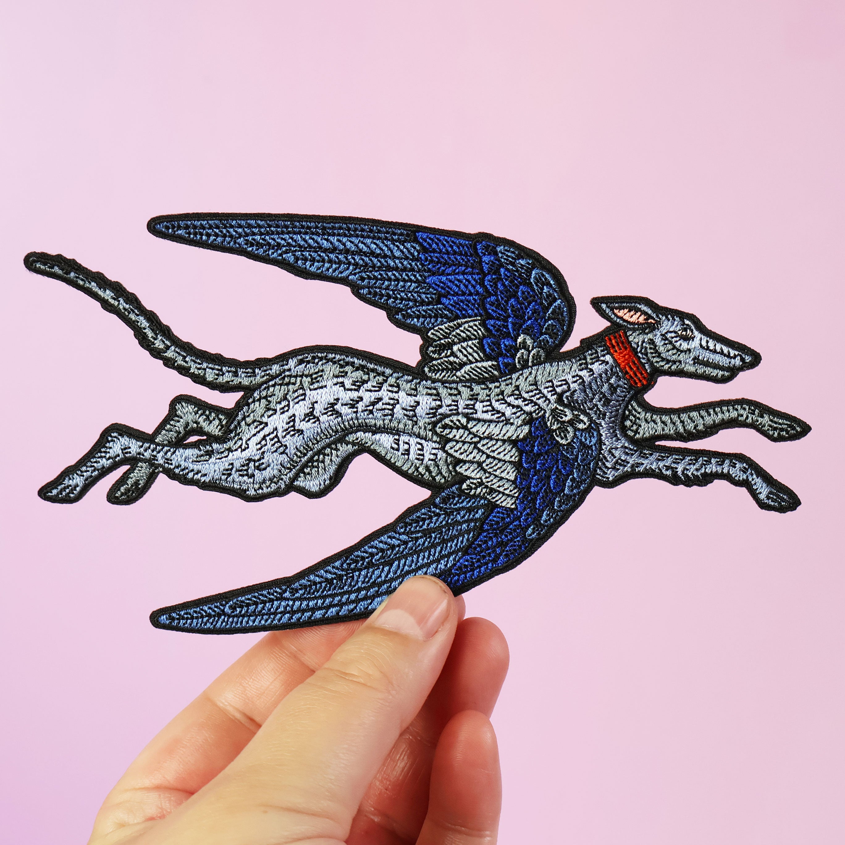 House of Hawks "BLUE Flying Hound" Fabric Patch – Hound-Tees®