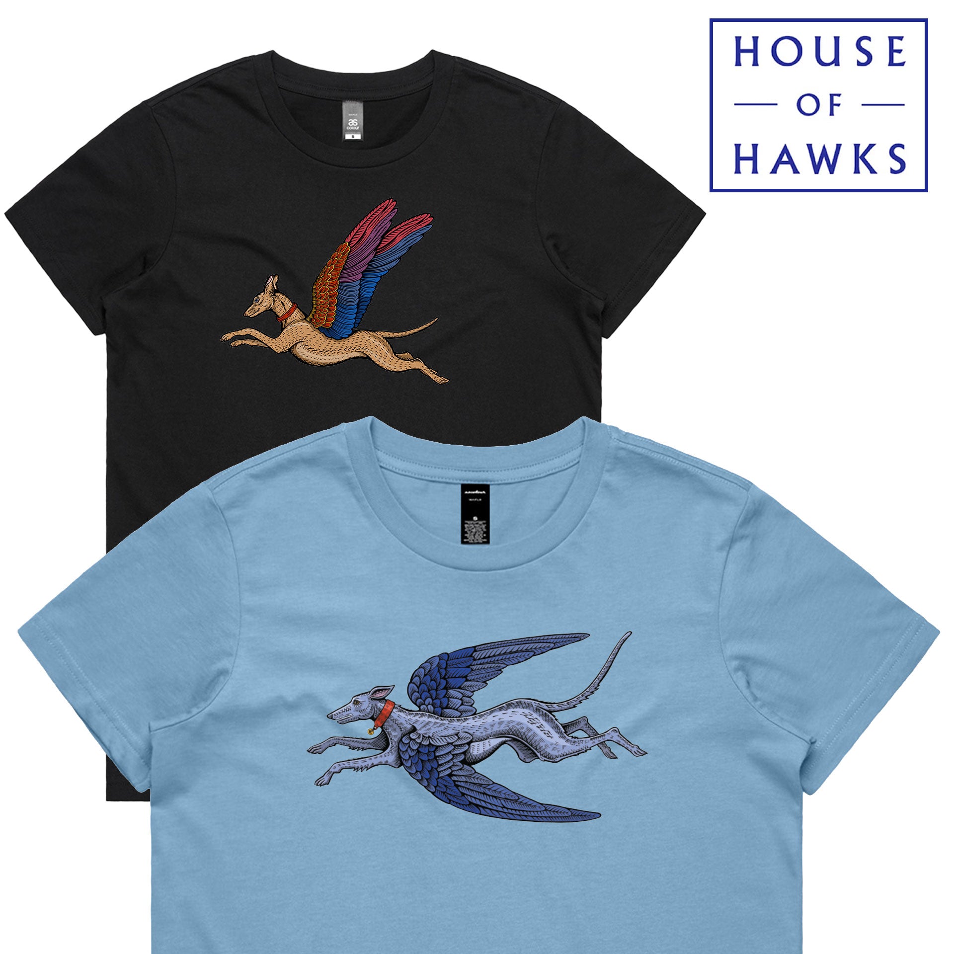 MADE TO ORDER - House of Hawks "Flying Hound" Tee – Hound-Tees®