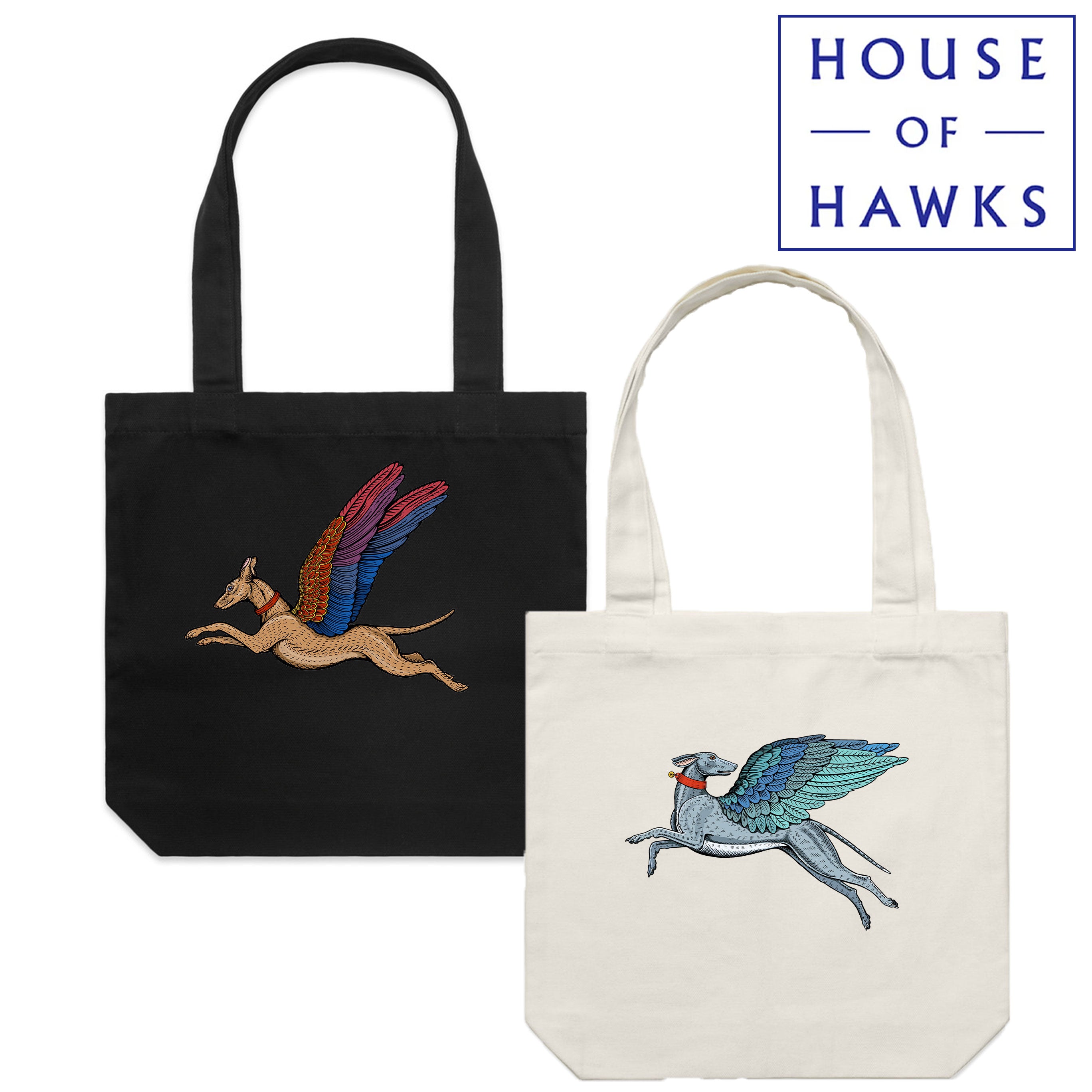 House Of Hawks "Flying Hound" Tote Bag – Hound-Tees®